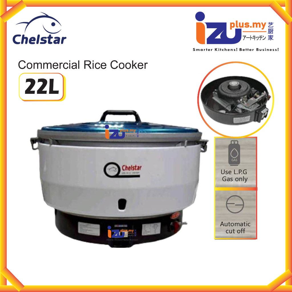 Izuplus Chelstar GRC22M-22L Commercial Gas Rice Cooker / Stove | Shopee ...