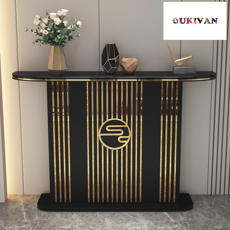 Luxury Console Table With Both Side Led Lighting Solid Wood Entrance ...