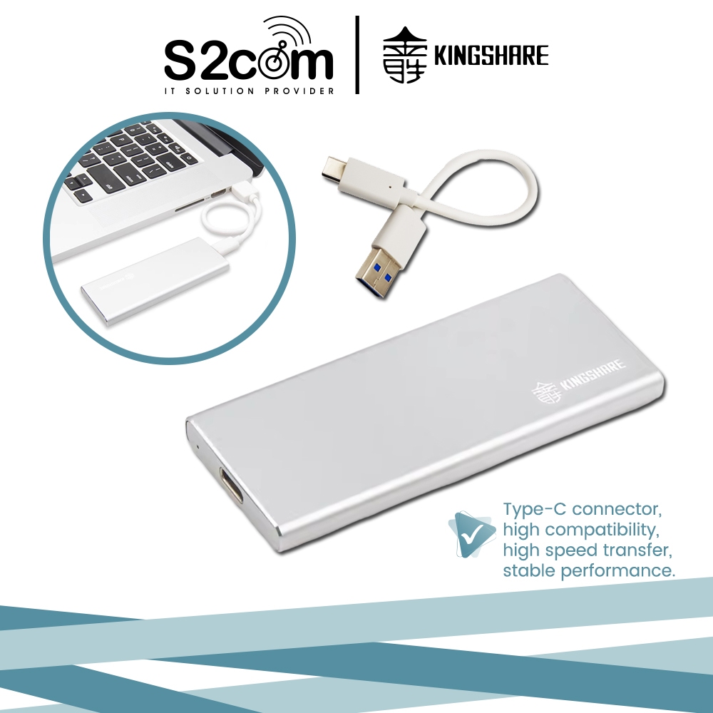 Kingshare 2242 M.2 NGFF SSD To Type-C Aluminium Casing | Shopee Malaysia