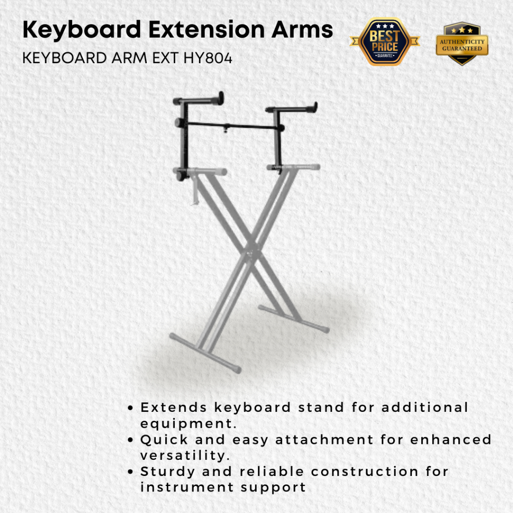 Keyboard Stand Adjustable Extension Arm Second Tier Extra Height for ...