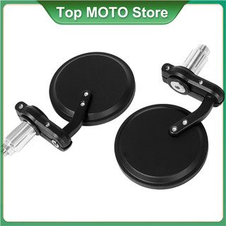 Motor Side Mirror 7/8 22mm Handle Bar End Mirror Motorcycle Round Alloy ...