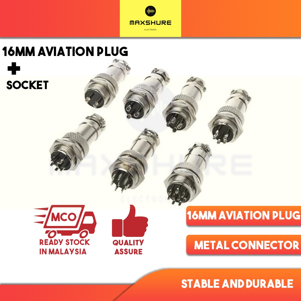 [Maxshure] 16MM GX16 Aviation Plug Male & Female Wire Panel Metal ...