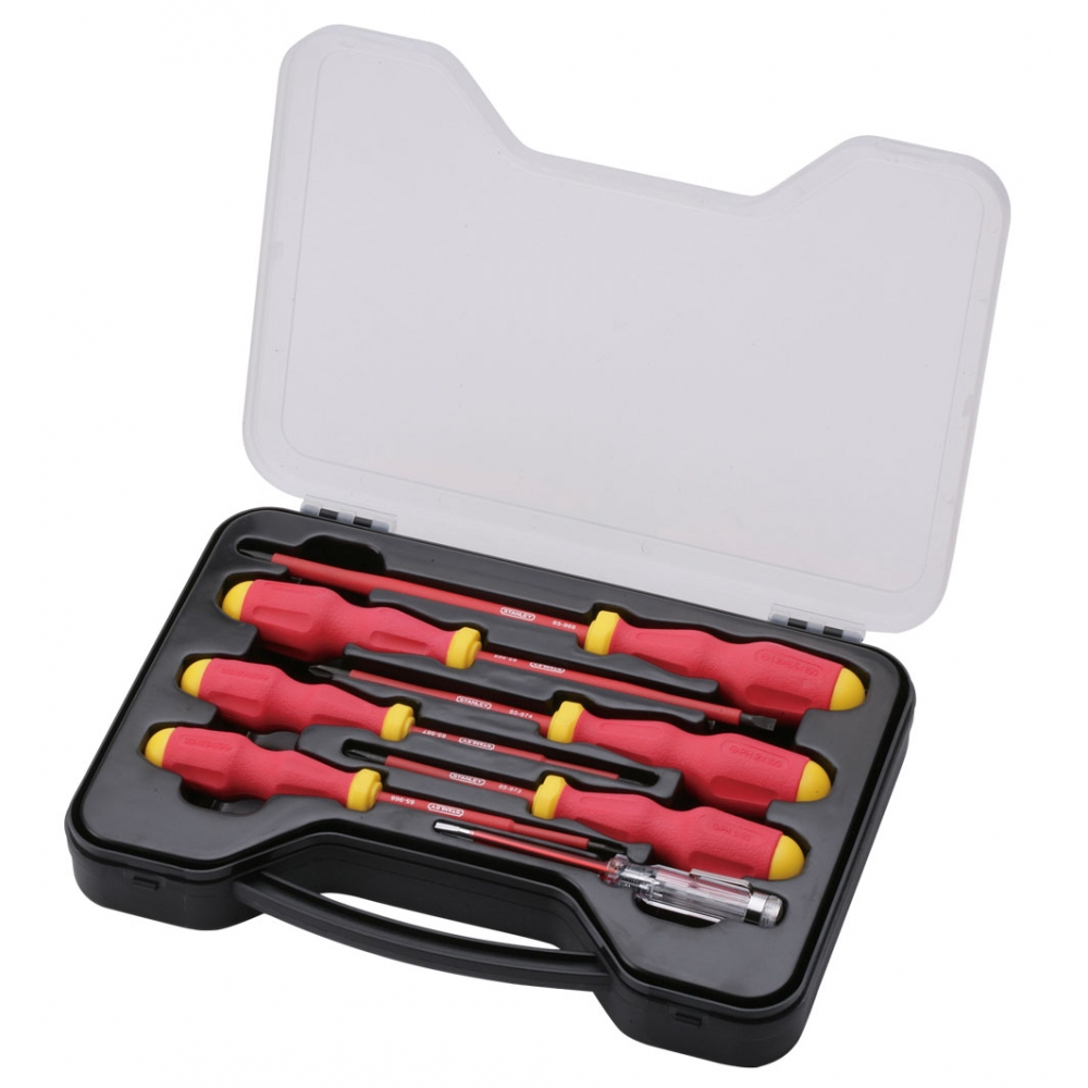 7/8PCS 1000V STANLEY STMT60175 / JONNESWAY ELETRICIAN VDE INSULATED SCREWDRIVER SET ELECTRICAL ...