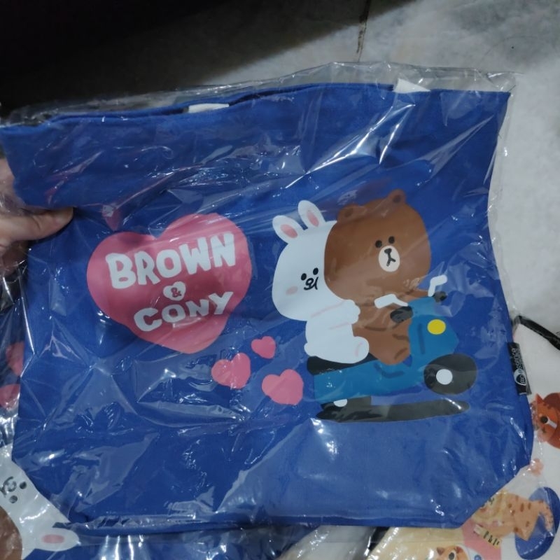 bio essence LINE COTTON TOTE BAG SHOPPER BAG BEAR RABBIT | Shopee Malaysia