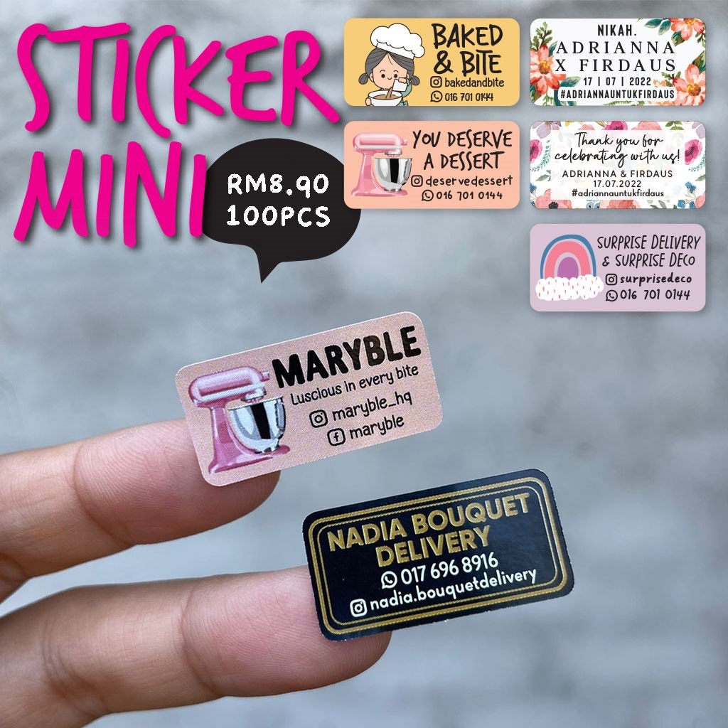 100PCS STICKER PRODUCT MURAH BAKERY FROZEN HOMEMADE STICKER NAME STIKER ...