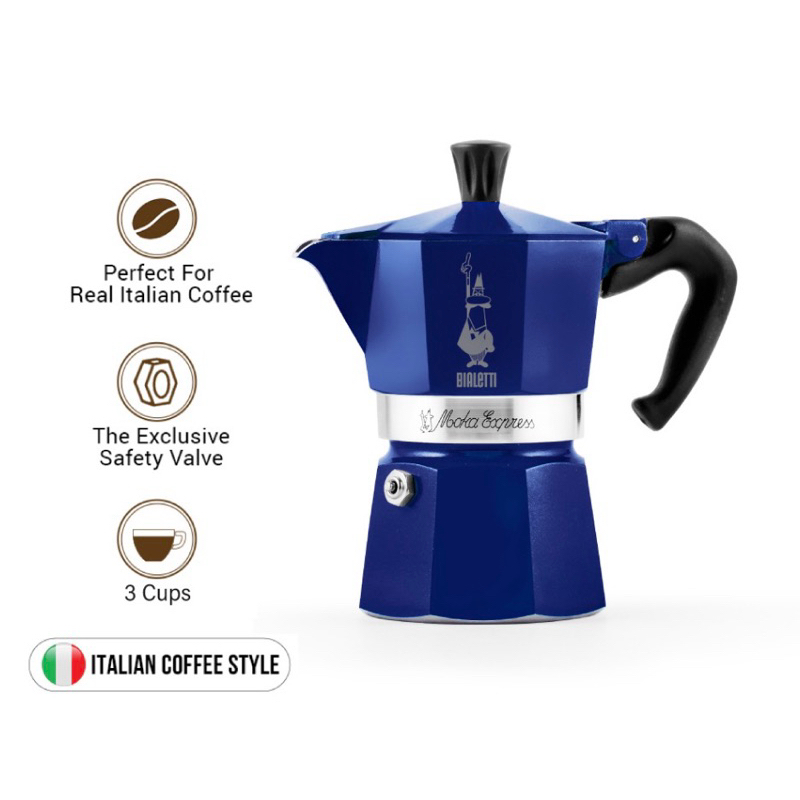Bialetti Moka Express Special Edition | Blue | Moka Pot | Shopee Malaysia