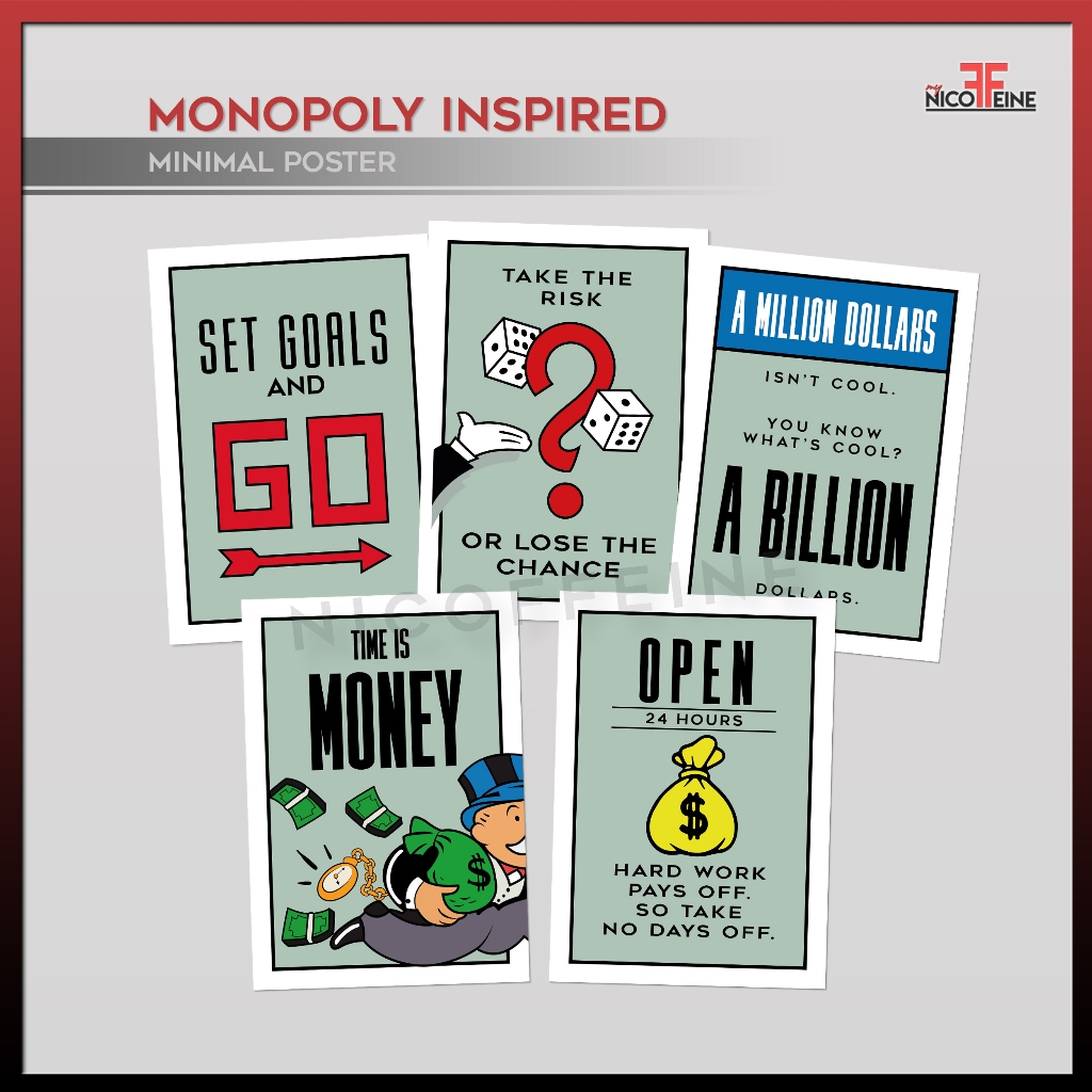 (Poster Only) Monopoly Inspired Minimalist Motivational Quotes Large ...