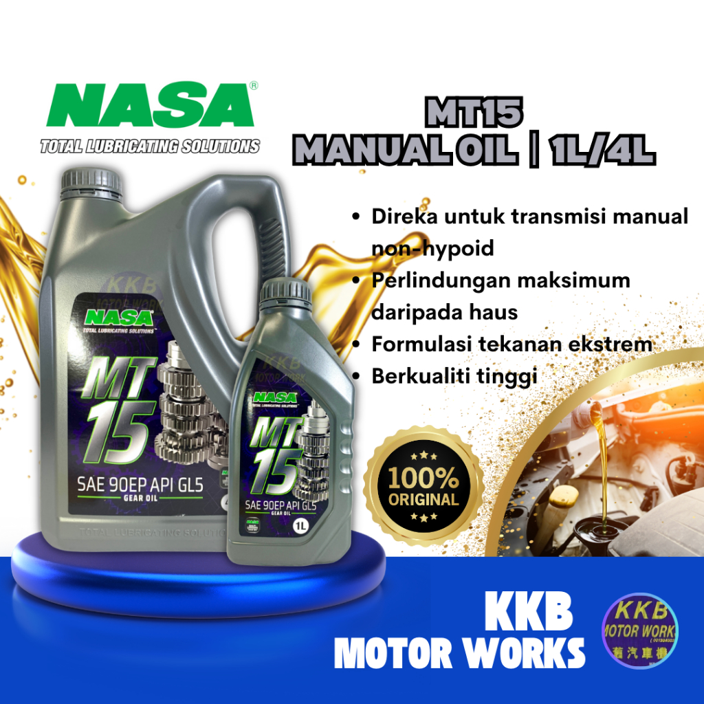 NASA MT15 Manual Gear Oil SAE 90EP API GL5 (1L/4L) Minyak Gear Manual ...