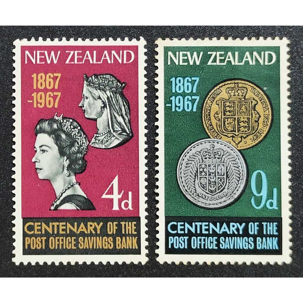 [STM 605] 1967 New Zealand Centenary NZ PO Savings BANK -2v complete ...