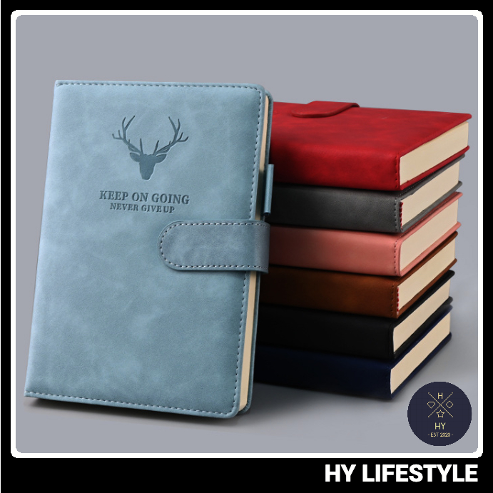 [HY] A5 Diary Book Deer Notebook Thick Cover with Buckle Student Office Stationery Christmas 厚皮 ...