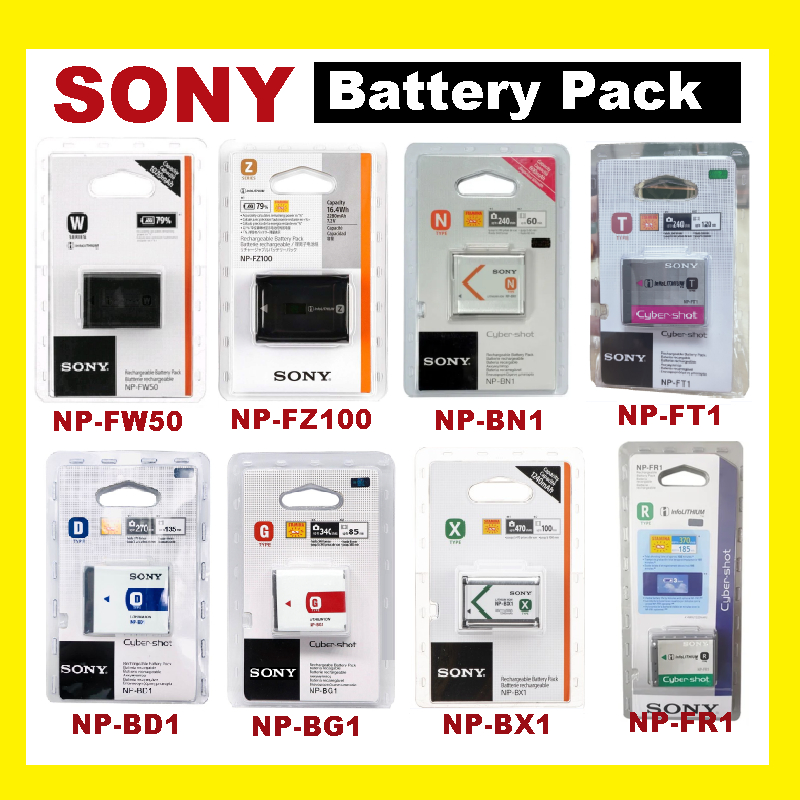 SONY Rechargeable Battery Pack NP-BD1 / NP-BG1 / NP-BN1 / NP-BX1 / NP-FR1 / NP-FT1 / NP-FW50 ...