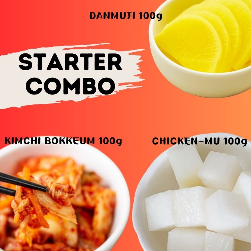 Starter Combo Kimchi Bokkeum Chickenmu & Danmuji takuan pickled radish ...