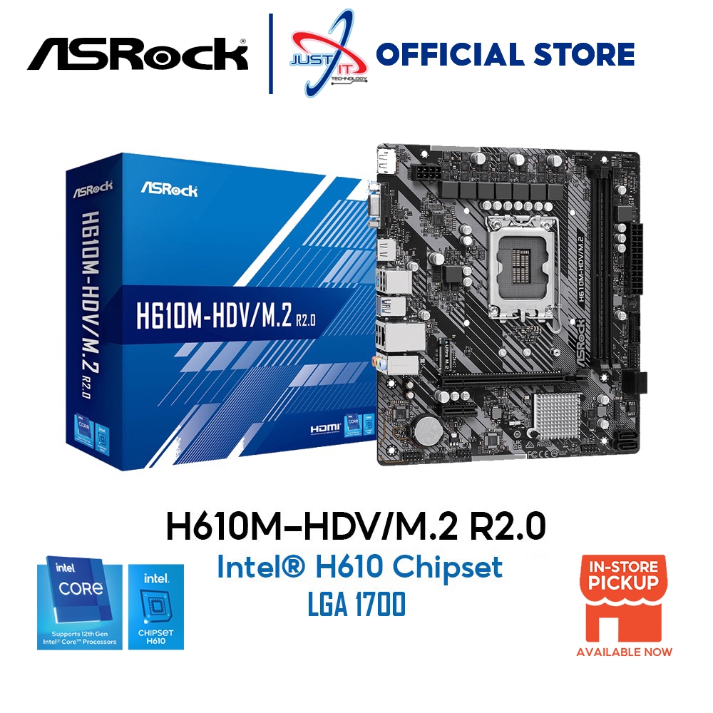 ASROCK H610M-HDV/M.2 R2.0 LGA1700 Motherboard Combo Intel I3-13100F ...
