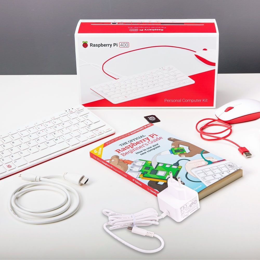 Raspberry Pi 400 Desktop Computer Kit (Power Supply + USB Mouse + Micro ...