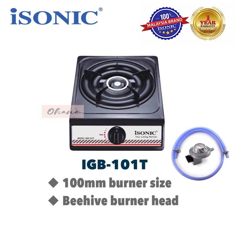 ISONIC IGB-101T SINGLE BURNER GAS STOVE/ DAPUR GAS IGB101T GAS COOKER ...