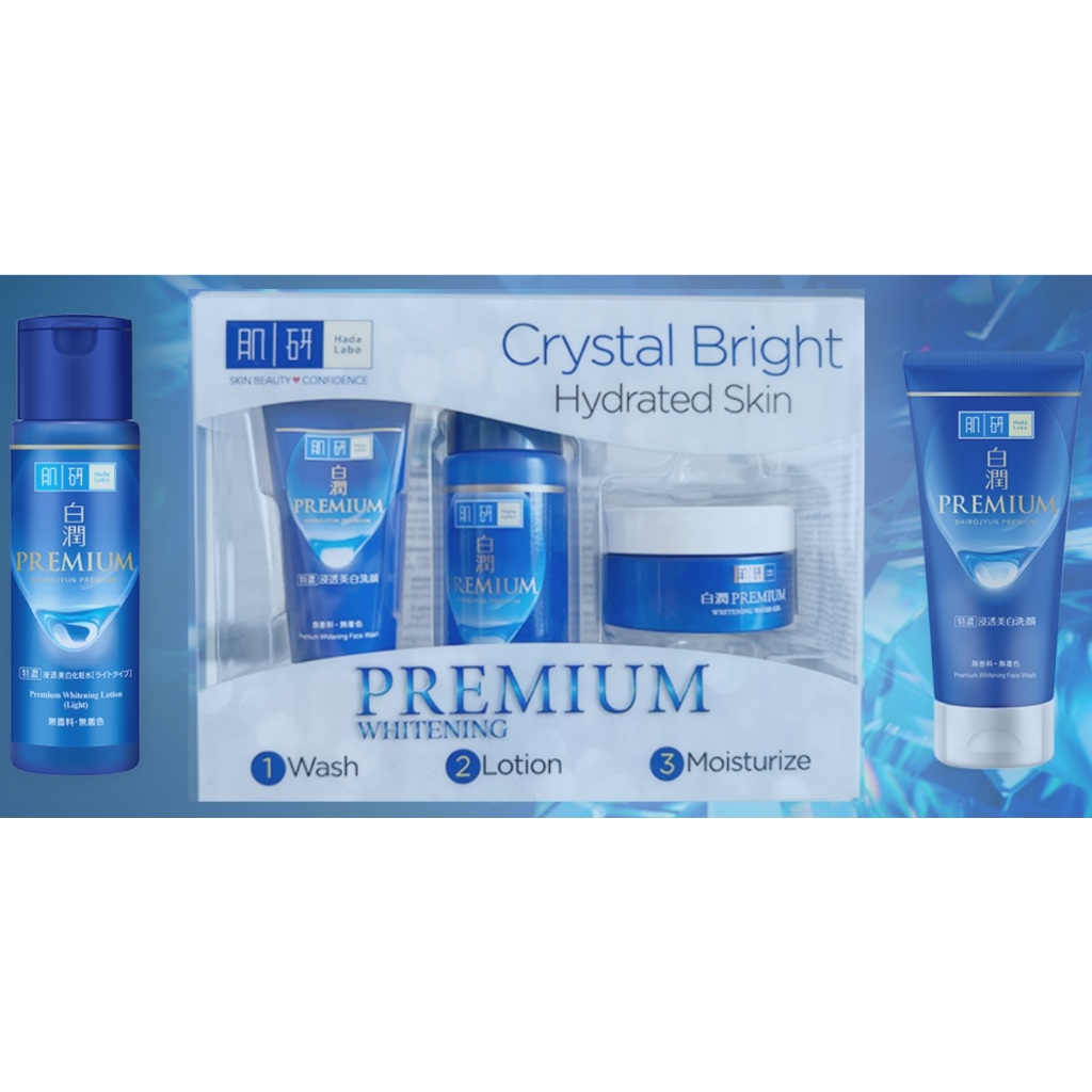🔥Best Sale 🔥Hada Labo Premium Whitening Light 123 Trial Set Face Wash ...