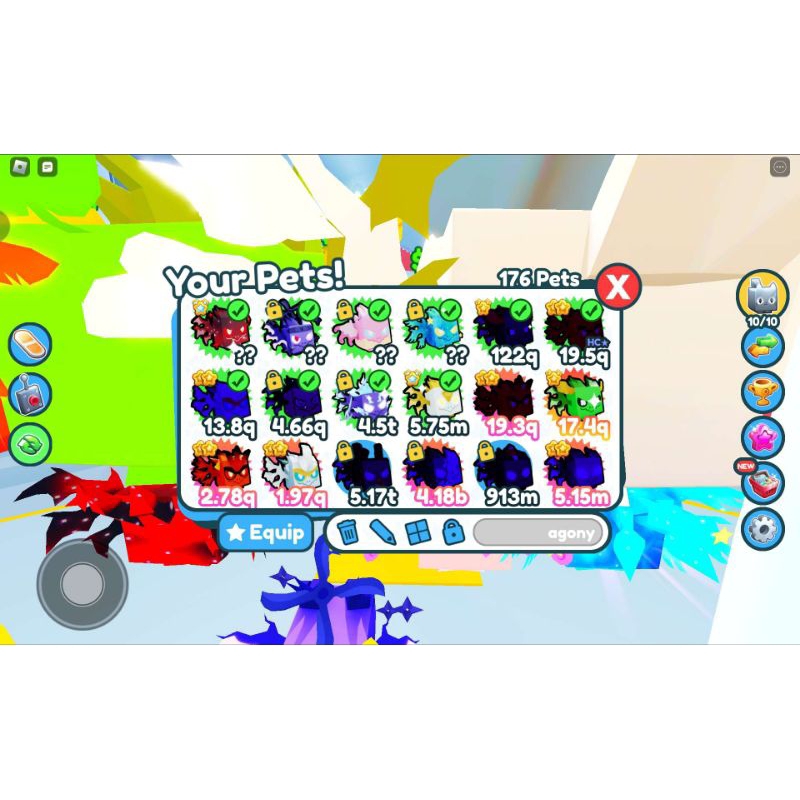 Pet Simulator X Exclusive, All Agony Include Empyrean agony | Shopee ...