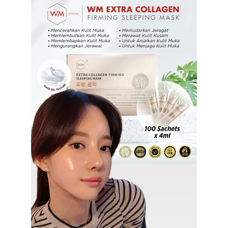[KKM approved] 100 pcs WM EXTRA COLLAGEN SLEEPING MASK | Shopee Malaysia