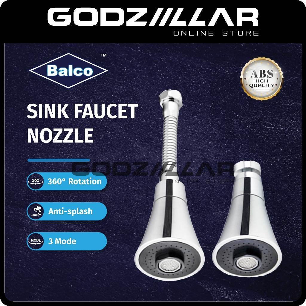 Balco Adjustable Sink Faucet Nozzle Kitchen Rotating Water Tap | Shopee ...