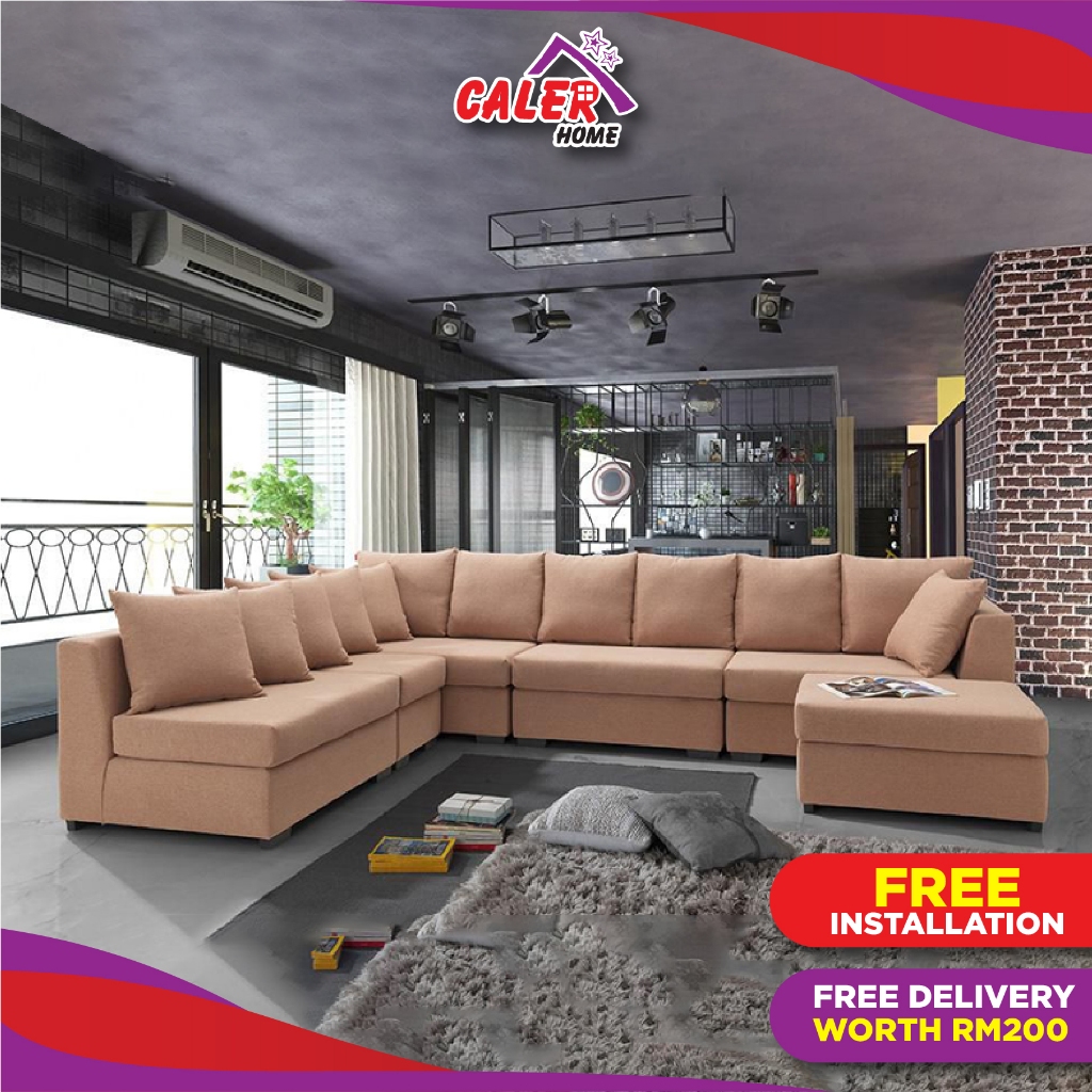 Caler Home RVIS Corner Shape Sofa Set [Free Installation] | Shopee Malaysia