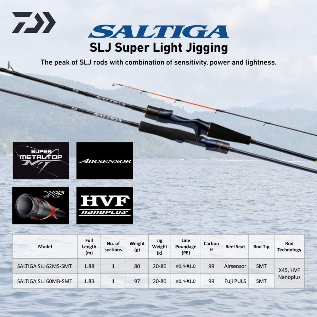 DAIWA 23 SALTIGA ROD SLJ SUPER LIGHT JIGGING ROD SALTWATER With 1 Year Local Warranty Packing ...