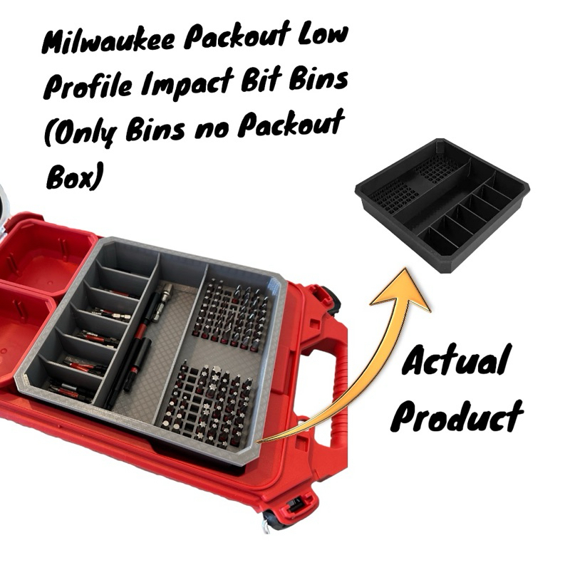 IMPACT BIT HOLDER INSERT FOR MILWAUKEE PACKOUT LOW PROFILE ORGANIZERS ...