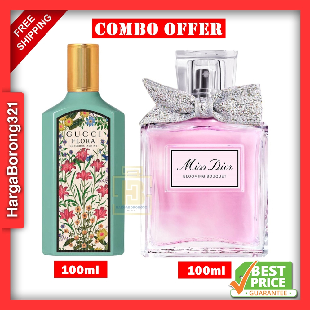 Combo 100ml 2pcs (Blooming Bouquet 2023 Edt + Flora Gorgeous Jasmine ...
