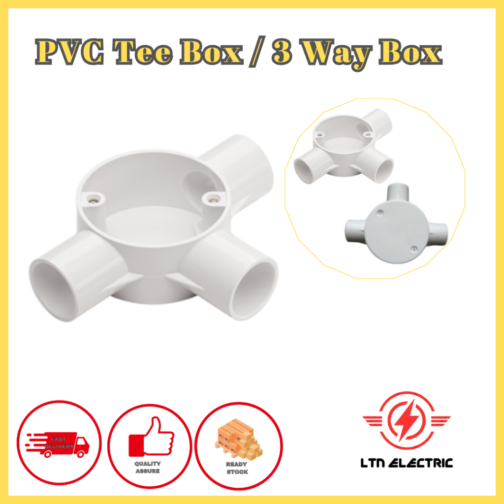 100PCS/50PCS/30PCS PVC Conduit 3 Way Tee Box 20MM /25MM PVC阻燃线管三通20MM ...