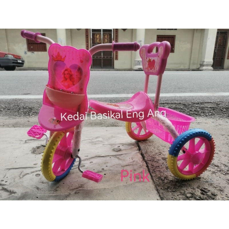 Children Kids Simple Design Tricycle Bike with Rear Basket ,Basikal 3 ...