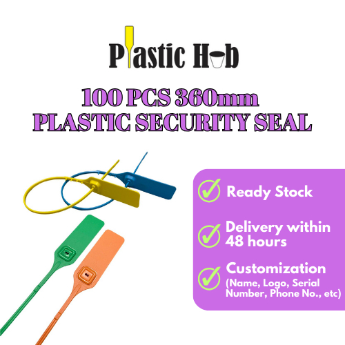 100 PCS 360mm Heavy Duty Plastic Security Seal, Tag with Serial Number ...