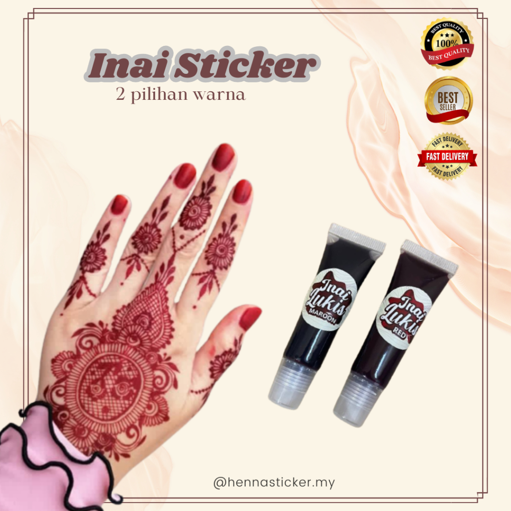 INAI UNTUK STICKER / INAI MERAH & MAROON UNTUK STICKER | Shopee Malaysia