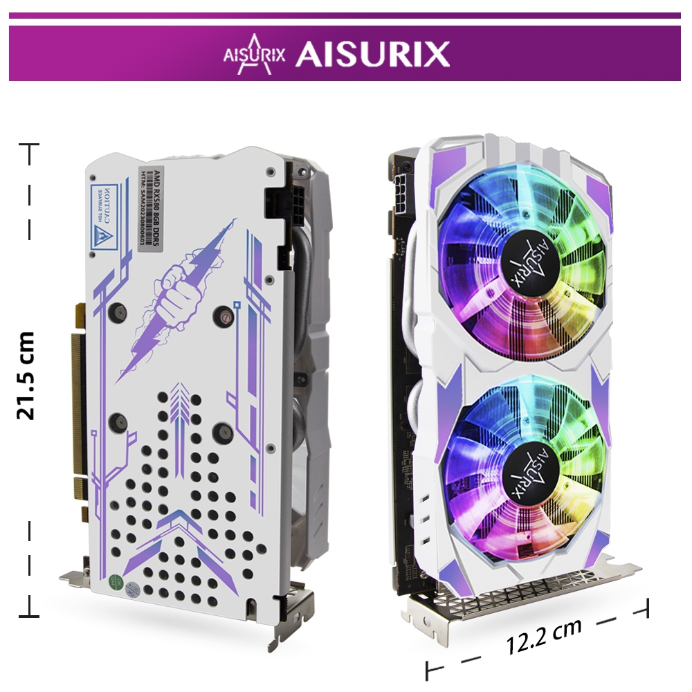 AISURIX Brand New Graphics Card RX 580 8GB AMD Radeon Computer GPU ...