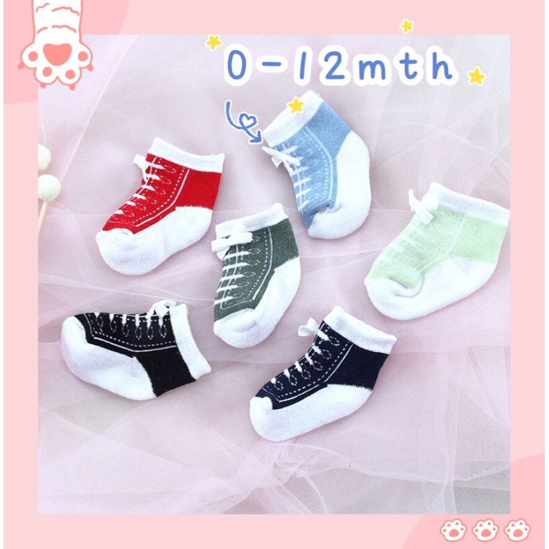 👶READY STOCKS👶6 pairs baby socks fake shoes socks 100% Ready Stock 0-12 ...