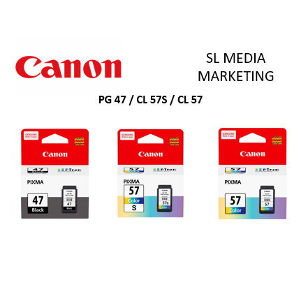 CANON PG-47 BLACK CL-57 COLOR CL-57S COLOR E400/410/460/470/E480 ...