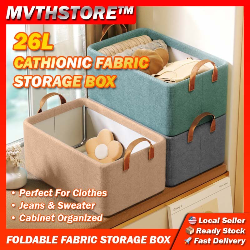 26L Clothes Storage Box Foldable Fabric Wardrobe Clothes Organizer For ...
