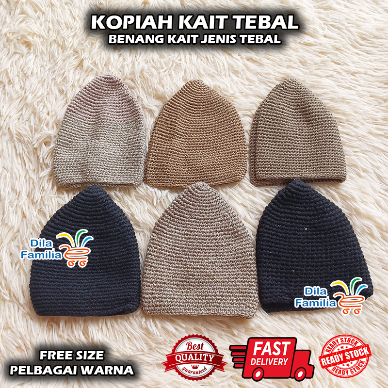 Kopiah Kait Tebal Dewasa Plain Turkey Plain Warna Hitam Coklat Turki Murah Lembut Ringan ...