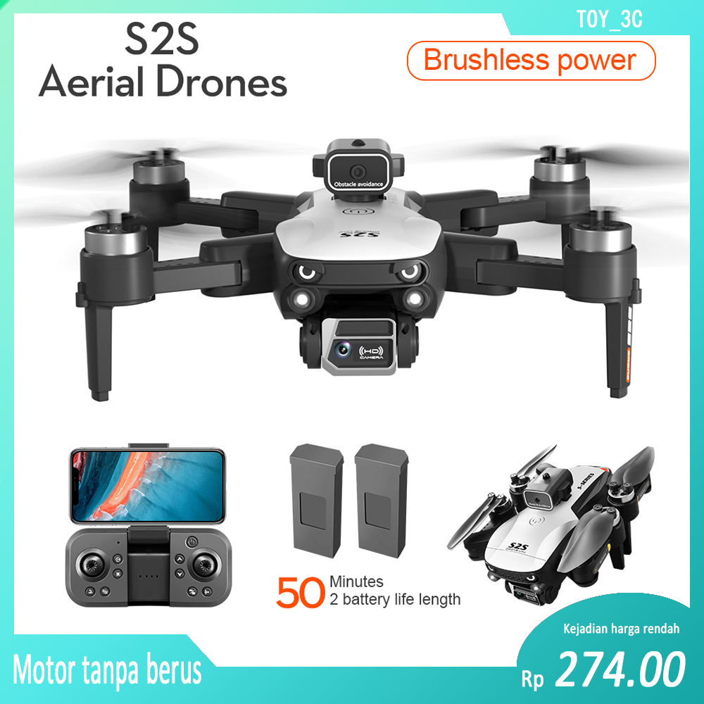 S2S Drone Separuh Lipat 6K Dwi Kamera Dwi Elektrik Tanpa Brushless Motor Aliran Optik Tuding ...