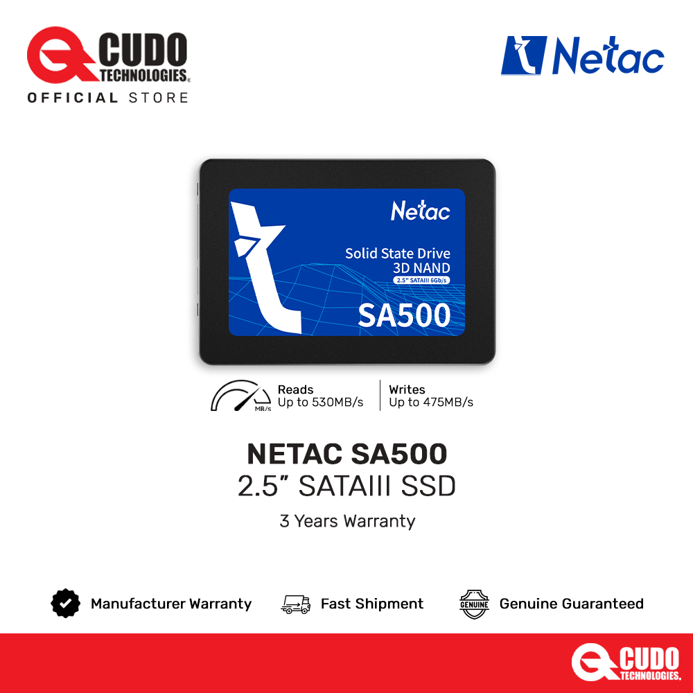 Netac SA500 2.5” SATA III SSD (128GB/ 240GB/256GB/480GB/512GB/1TB ...