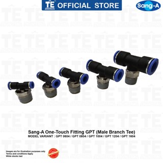 SANG-A Pneumatic One-Touch Fitting (Male Branch Tee) GPT 0604 / 0804 / 1004 / 1204 / 1604 (Made ...