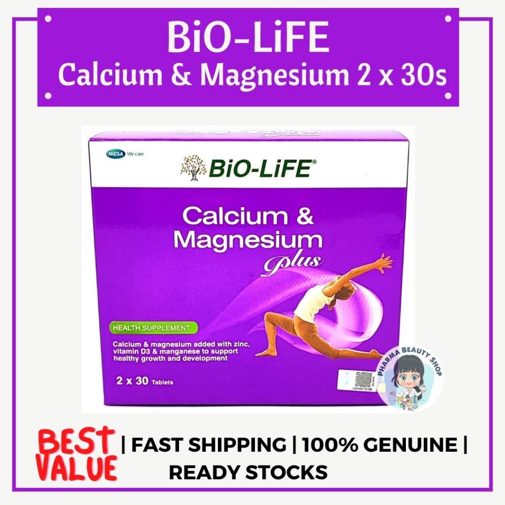 BiO-LiFE Calcium & Magnesium Plus 2 x 30 tablets (For Bone Health ...