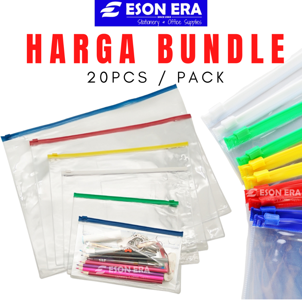 [BUNDLE] Zipper Bag Waterproof Transparent PVC Zipper Pouch Document ...