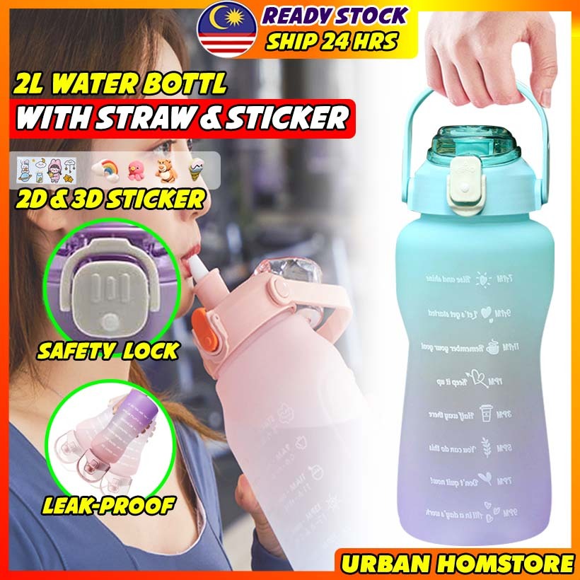 2050ML Water bottle sticker Botol air viral Free 2d3d sticker Gradient ...