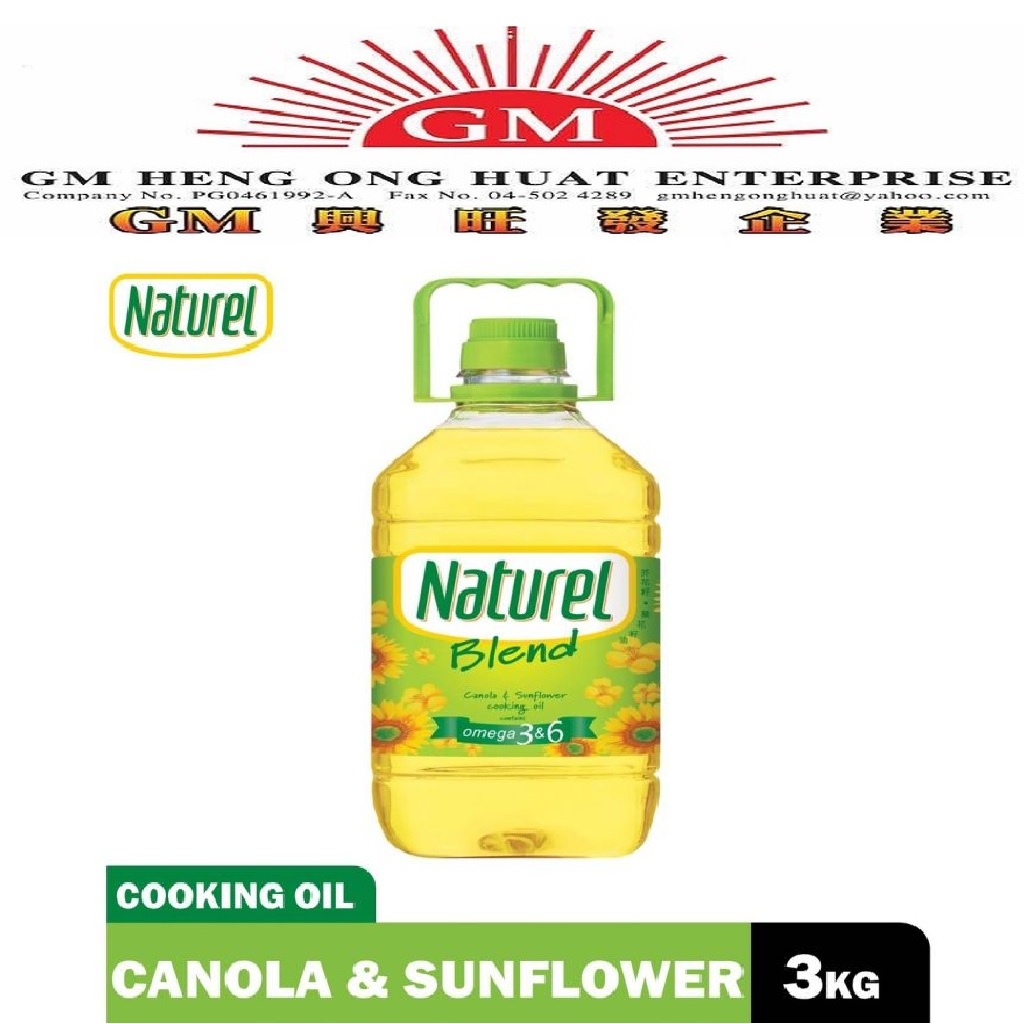 Naturel Blend Omega 3&6 Canola & Sunflower Cooking Oil 3kg | Shopee ...