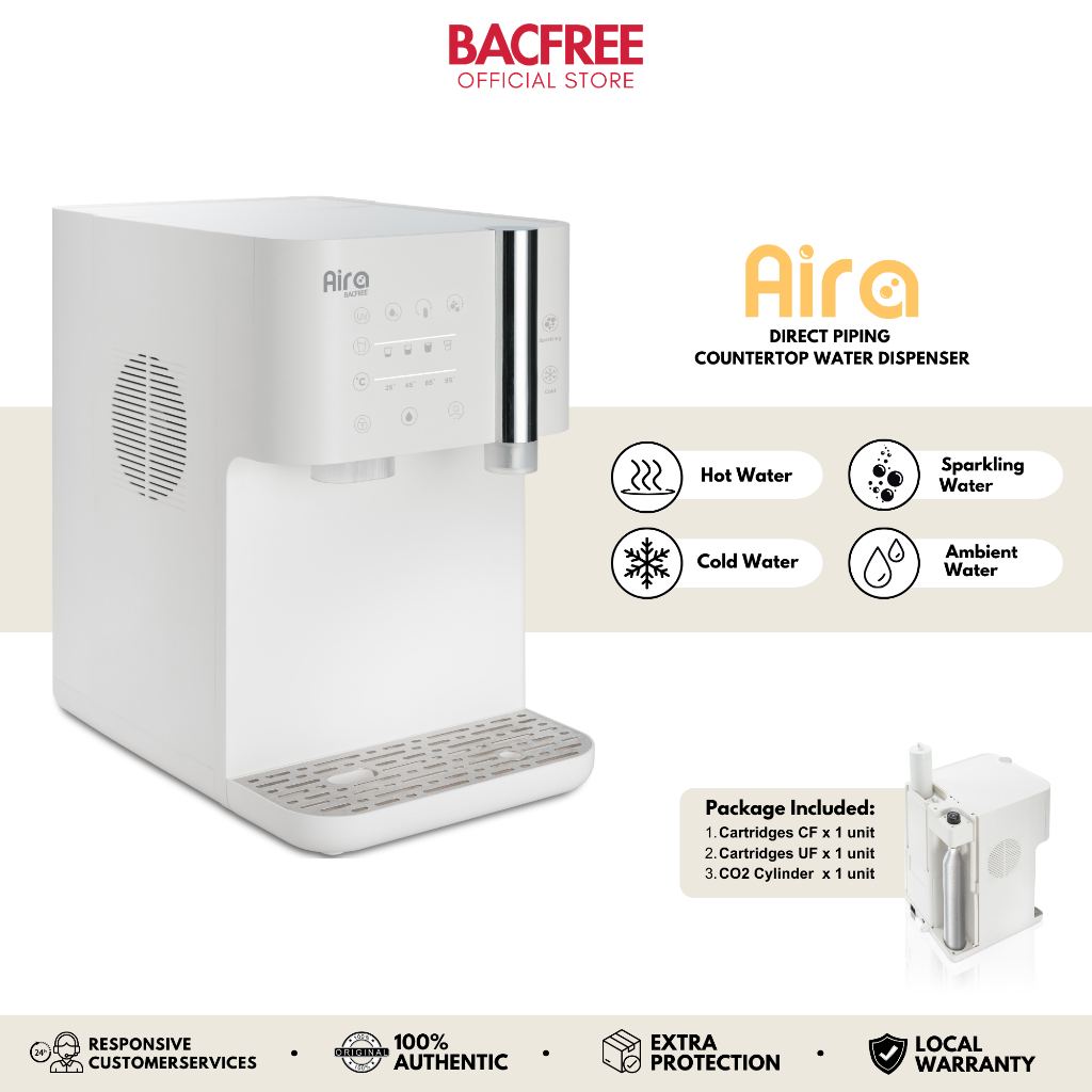 BACFREE Aira Sparkling Water Dispenser With UltraFiltration System ...