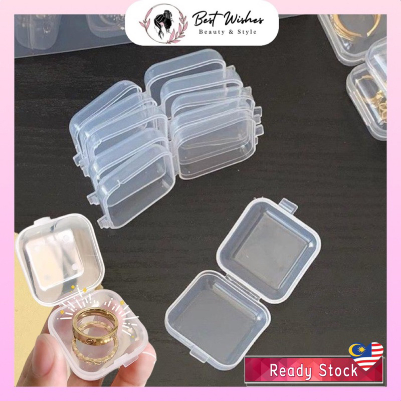 Ready Stock～Jewellery Box Mini Storage Box Plastic Square Erring ...