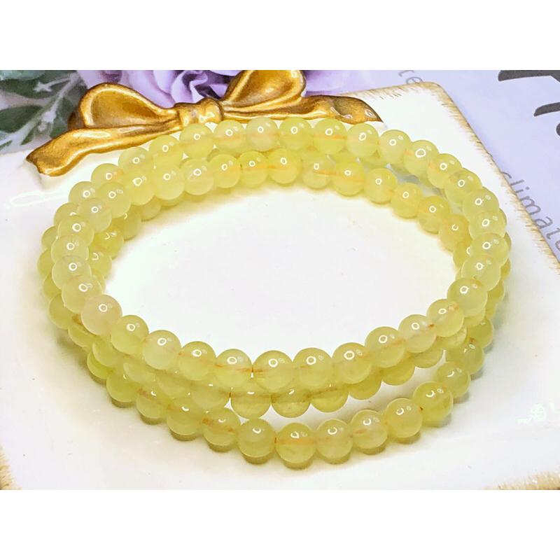 Gelang Tangan Kristal Natural Crystal Golden Prehnite Three Lap ...