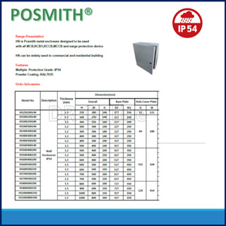 POSMITH IP54 Metal Enclosure Electrical Panel Box H400mm X W300mm X ...
