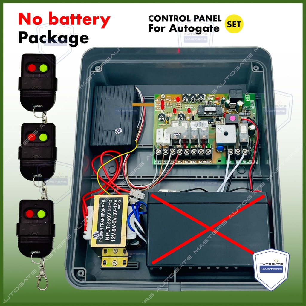 Autogate Control Panel Set with 3x Remote 2 Channel - for Arm Motor ...