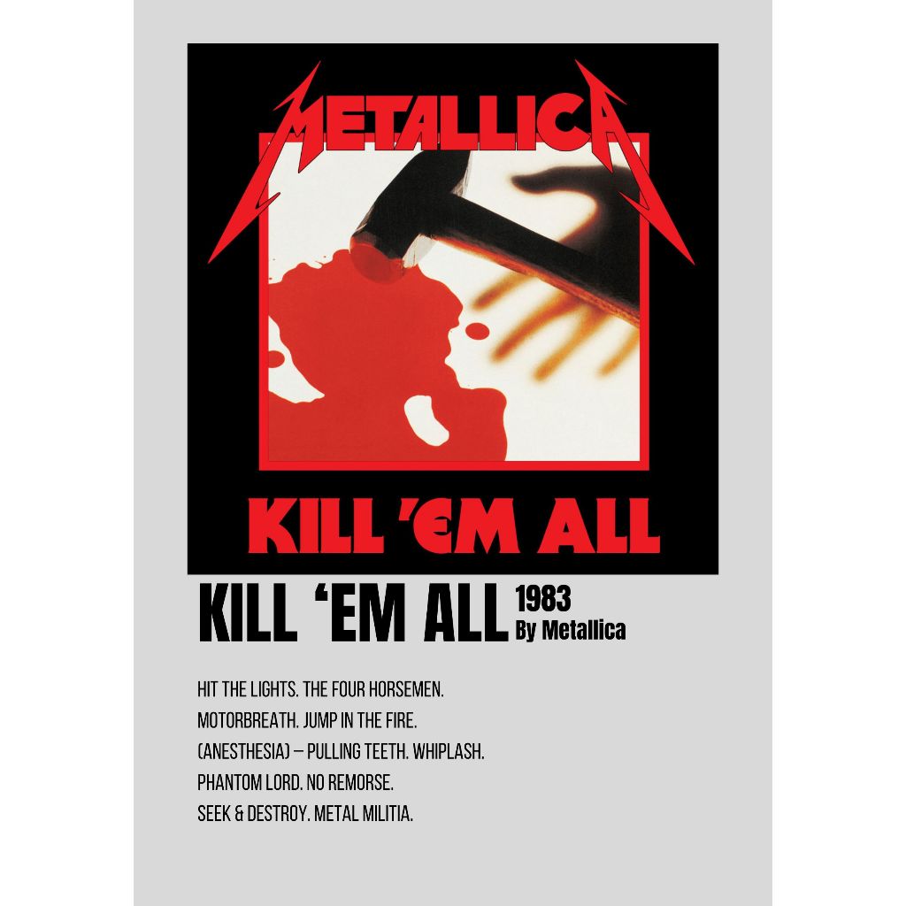 Album Cover Poster Kill 'Em All by Metallica | Shopee Malaysia