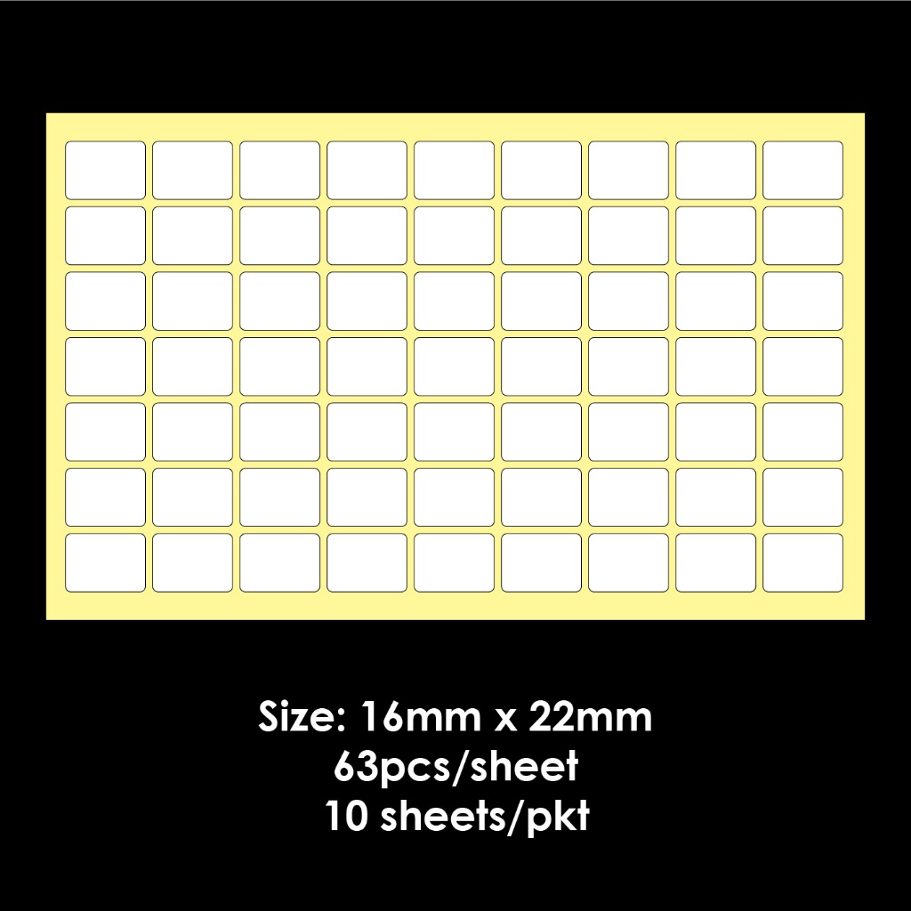 Self Adhesive White Labels Sticker | Squre Retangle | Penanda Buku | A5 ...